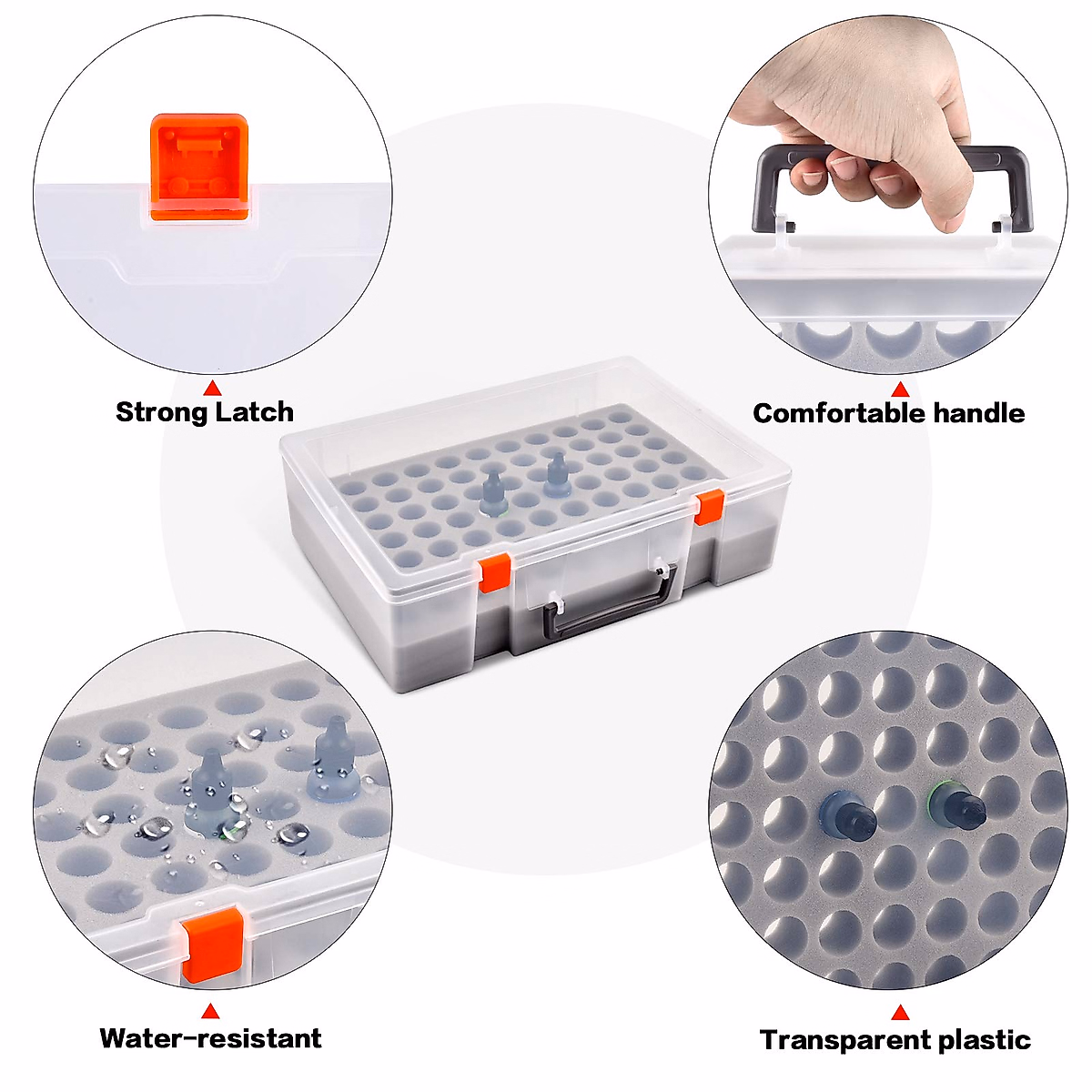 Alcohol Ink Storage Organizer Carrying Case, Holds 77pcs 0.35oz, 0.5oz Bottles of Alcohol Ink Set/ for Stickles Glitter Glue/ for Glossy Accents/ for Reinkers, Paint Travel Box Container (Case Only)