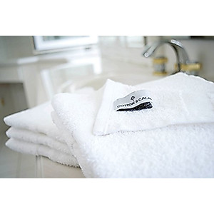 Cotton & Calm White Hand Towels for Bathroom - 12 Pack Salon Towels - 16 x 27 Inches Hand Towel - Perfectly Used As Hair Towel, Gym Towel, Facial Towel & Spa Towel