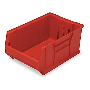 Quantum QUS954 Plastic Storage Stacking Hulk Container, 24-Inch by 16-Inch by 11-Inch, Red, Case of 1