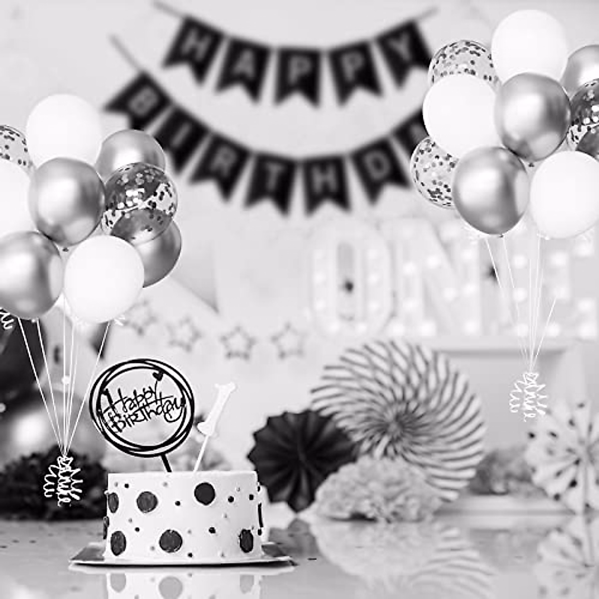 FEPITO 108 Pcs White Silver Balloon Garland Arch Kit 5 10 12 18 Inches Pastel White Silver Confetti Balloons for Birthday Wedding Bridal Showers Baby Shower Party Decorations