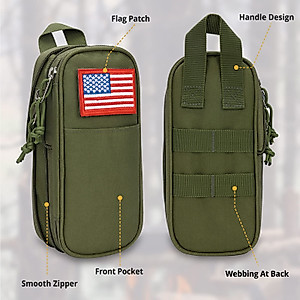 ATRIPACK Tactical Lunch Bag Medium Size (Camo-Black)& Tactical Pencil Case for Men Women Teens Boys Girls (Green)