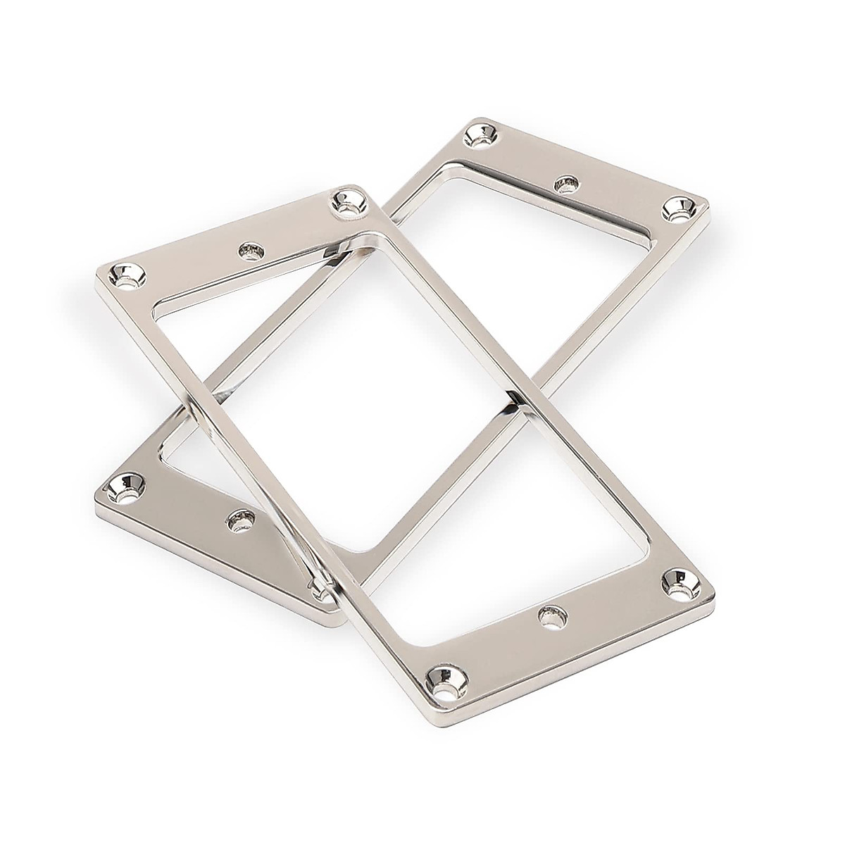 Metal Flat Electric Guitar Humbucker Pickup Ring, Frame Mounting Ring, Bridge Neck Pickups Cover Frame Replacement Part, Pack of 2 (chorme)