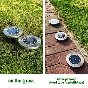 DUUDO Solar Ground Lights-Garden Solar Lights Outdoor Waterproof 8 LED Landscape Lights Bright in-Ground Lights Pathway Lights for Lawn, Patio, Yard, Driveway, Step and Walkway White 12 Pack