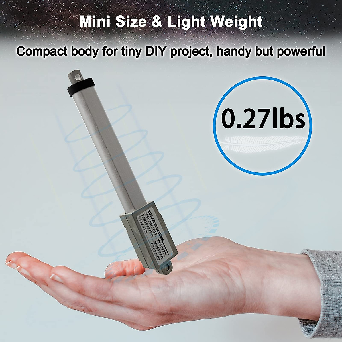 UYGALAXY 4" Stroke Micro Electric Linear Actuator 12V - 32N/7.2lb Speed 1.2"/sec Mini Waterproof Metal Mini Motion Actuator with Mounting Bracket for DIY Robot Cabinet Drawer Shutter Cosplay