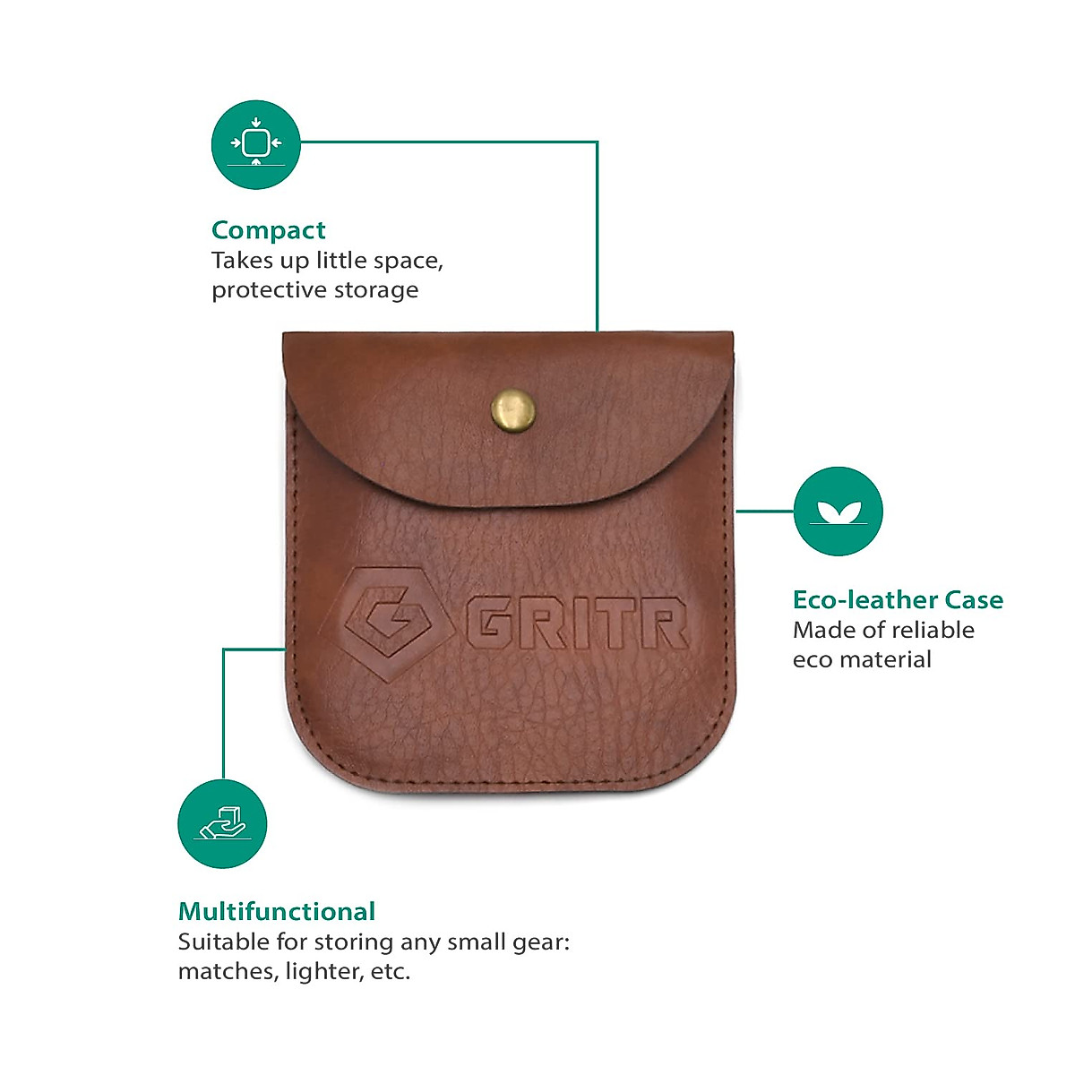 GRITR Camping Tripod Grill Board Set - Compact Portable Rustproof Camping Gear for Outdoor Cooking - Stainless Steel Campfire Tripod Plate, Adjustable Chain and Leather Case