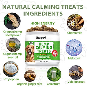 Hemp Calming Chews for Dogs with Anxiety and Stress - Dog Anxiety Relief, Separation, Storms, Barking - Melatonin, Hemp Oil, Valerian Root, L-Tryptophan, Chamomile -180 Dog Calming Treats - Duck