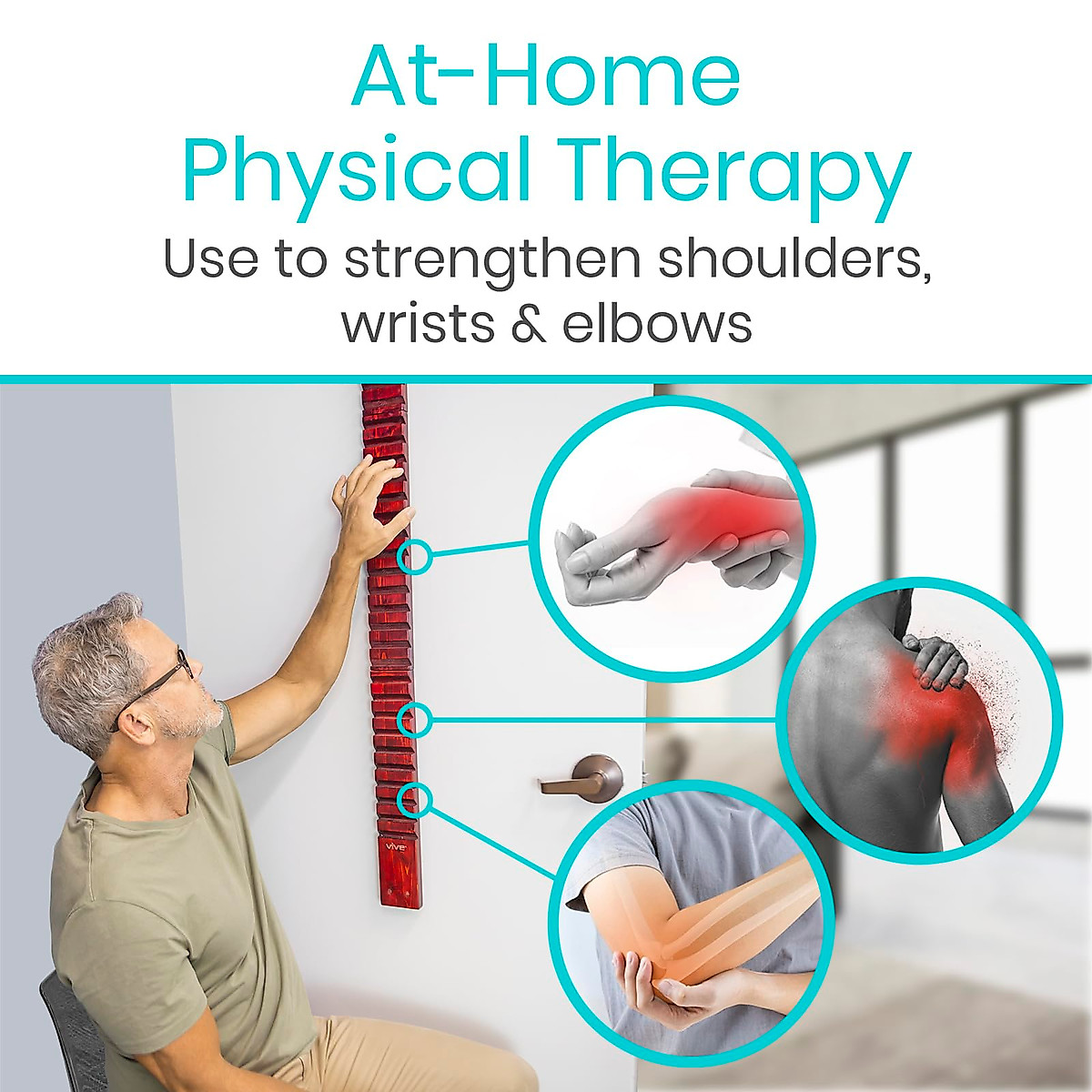 Vive Wooden Finger Ladder for Physical Therapy - Easy Shoulder Rehab Equipment for Pain Relief - Occupational Rehabilitation Exercise for Frozen Shoulder, Chronic Pain, Rotator Cuff Injury, Surgery