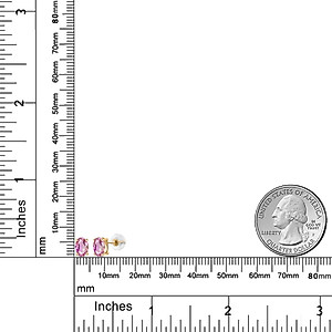 Gem Stone King 14K Gold Gemstone Birthstone Oval Stud Earrings | Oval 6X4MM | Gold Earrings for Women