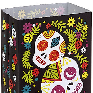 Hallmark Day of the Dead Party Favor and Wrapped Treat Bags (15 Ct.) for Halloween, Día de los Muertos, Class Parties, Care Packages and More