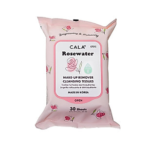 Cala Rose water make-up remover cleansing tissues 30 count, 30 Count