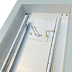 MENSI 24 by 8 Inch Stainless Steel Rectangle Drop in Rectangle Propane Natural Fire Pit Burner Sytem Kit DIY Fire Table Accessories