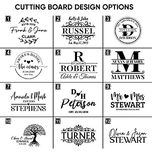 Personalized Cutting Board Wedding Gift for Couple Custom Rectangular Cutting Board Hubby Wifey Gift