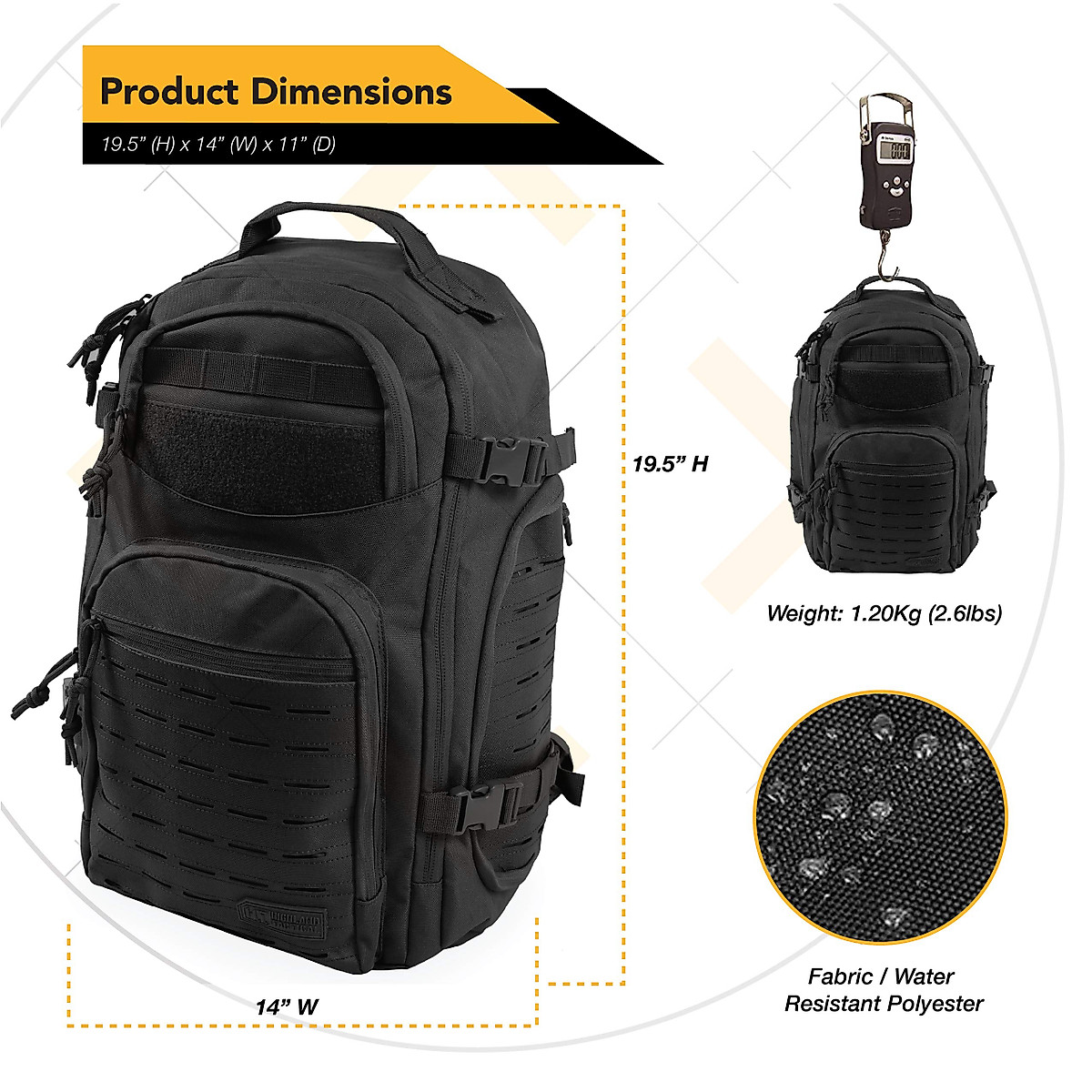 HIGHLAND TACTICAL Men's Roger, Black, 1 Size fits All