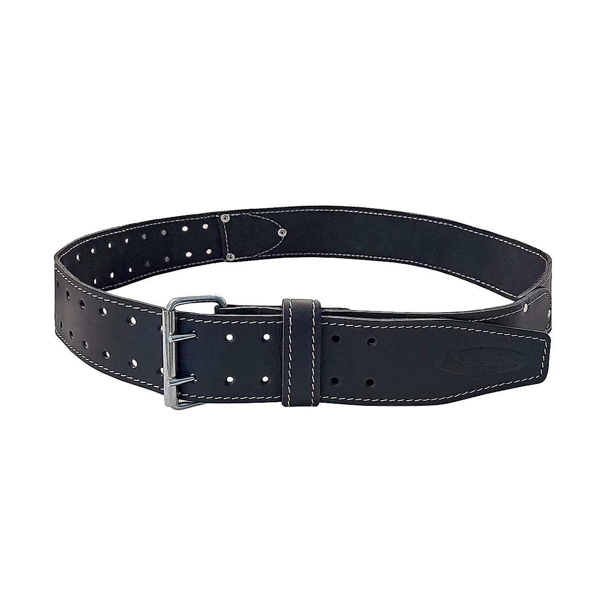 McGuire-Nicholas Men's Standard 2 3/4" inch Oil Tanned Leather Tool Work Belt for 29"-46" Waist, Dark Brown, 3"