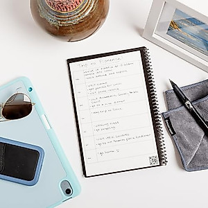 Rocketbook Fusion Reusable Undated Productivity Planner, Letter Size 8.5x11, Navy Blue - Goals, Monthly and Weekly Calendar, Daily To-do List, Lined and Dotted Notes Pages