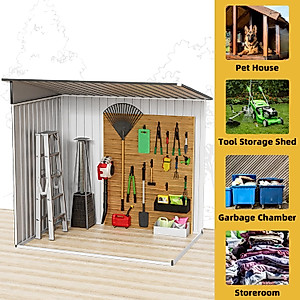 GRAVFORCE 4 x 6 FT Outdoor Storage Shed, Garden Tool Shed with Lockable Door, Storage Houses for Outside, Large Metal Storage Sheds for Bike, Patio Lawn, Backyard