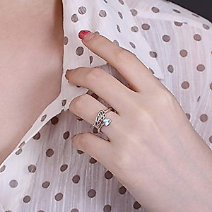 Getname Necklace Angel Wing Ring in Sterling Silver 925 with Cubic Zirconia, Custom Engraved Birthstone, Anniversary Ring for Women