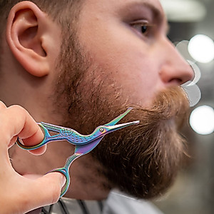 YJSStriving Nose Hair Scissors Rounded Tip Facial Hair Scissors Blunt Tip Scissors for Eyebrows Facial Hair, Nose Hair, Mustache, Eyelashes, Beard Trimming (Rainbow)