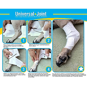 PawFlex Joint and Large Area Wound Bandages for Dogs Cats & Other Pets. Great for Leg Joint sprains and Tail Injuries! Non Adhesive Breathable Non-Slip Disposable Washable Value Pack (L/XL 12pk)