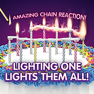 BEST PARTY EVER! Quick Light Birthday Candles - Amazing Chain Reaction - Lighting One Candle Lights Them All - Multi-Color - Great for Birthdays and More - 4-Pack (48 Candles)