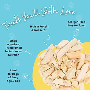 hotspot pets Freeze Dried Chicken Treats for Cats & Dogs - Single Ingredient All Natural Grain-Free Chicken Breast - Perfect for Training, Topper or Snack - Made in USA - 1LB Bag (Chicken Breast)