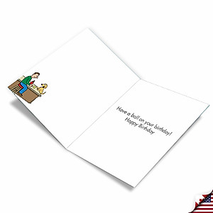 NobleWorks - Big Funny Birthday Greeting Card 8.5 x 11 Inch with Envelope (1 Pack) Large Jumbo Bday Puppy Dog Customer J3672BDG