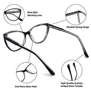 SOPHILY Cateye Bifocal Reading Glasses for Women Men, Funky Bi-focal Womens Readers Clear Top Blue Light Blocking Eyglasses,Black Frame +2.00