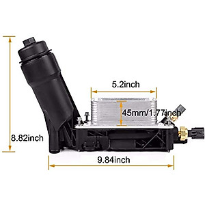 5184294AE Oil Filter Adapter Housing compatible with 2011 2012 2013 Chrysler Dodge Jeep 3.6L V6 Engine Oil Cooler Filter Assembly - 5184294AE oil filter housing by Lucky Seven