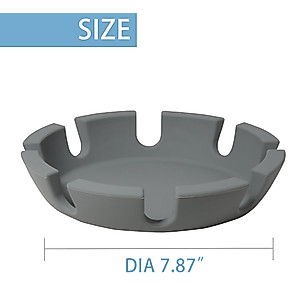 Large Silicone Multi-Spoon Rest, Baking Tool Holder, Utensil Holder for Spatulas, Tongs, Ladles Placing for Stove Top, Kitchen Counter- Multifunction Kitchen Gadgets (Grey)