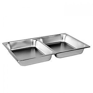 TrueCraftware-Full Size 2-1/2" Deep Stainless Steel Anti-Jamming Divided Steam Pan 24 Gauge- Chafing Steam Food Pan Anti-Jam Steam Table Hotel Pan for Restaurant Family Events Personal Catering Use