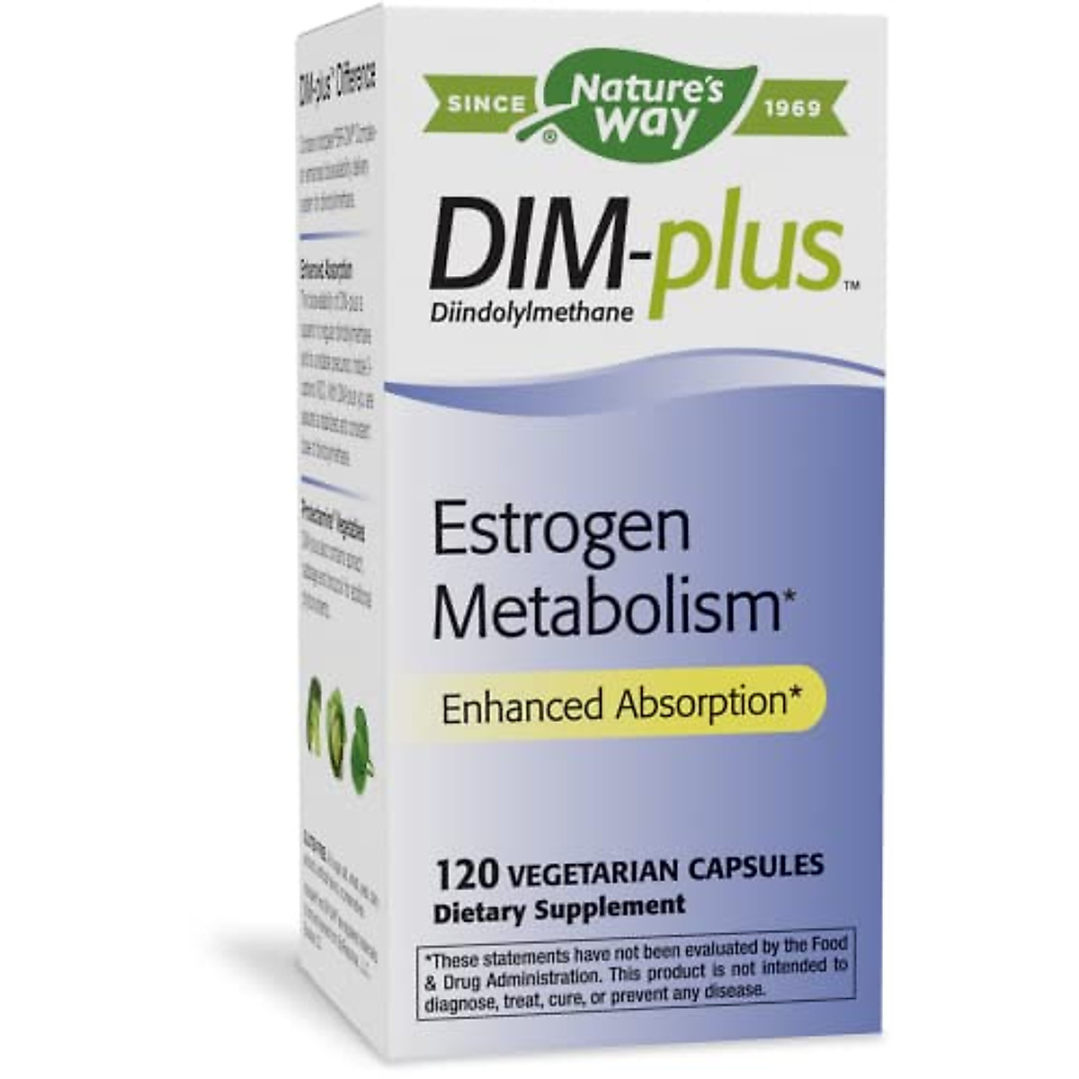 Nature's Way DIM-Plus Supplement, Diindolylmethane, 120 Capsules, (Packaging May Vary)