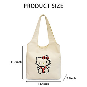 easitea Women's Aesthetic Canvas Tote Bag, Small Cute Reusable Cotton Cloth Crossbody Bag Handbag for Work & Shopping