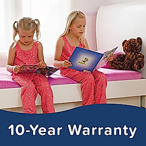 Perfect Cloud Made in The USA Kids Plush 7-inch Memory Foam Twin Mattress, Shredded Foam Pillow, and Teddy Bear for Day/Trundle/Bunk Bed - (Pink)