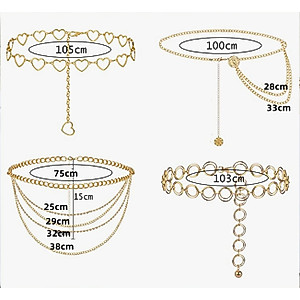 Zhang shine Fashion Long Tassel Love Hearts Pendant Silver Metal Waist Chain Women Adjustable Body Link Belts Body Belly Jewelry for Jeans Dresses