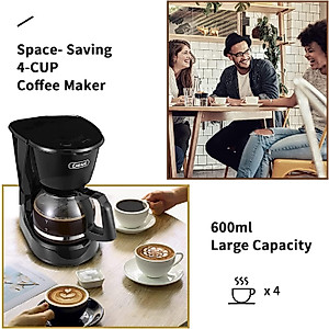 Gevi 4 Cups Small Coffee Maker, Compact Coffee Machine with Reusable Filter, Warming Plate and Coffee Pot for Home and Office