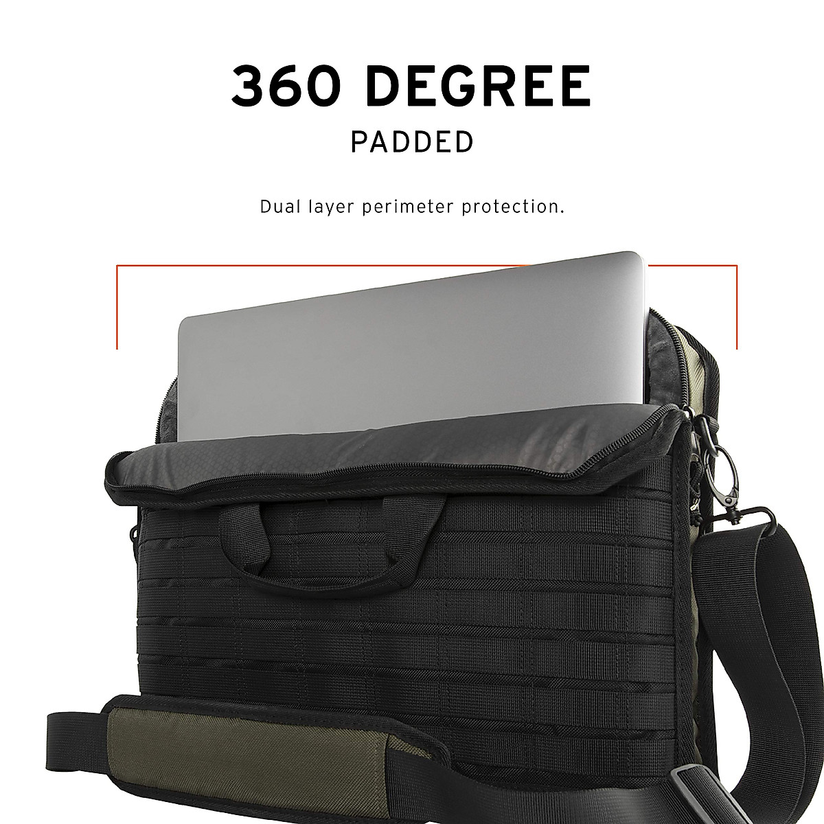 URBAN ARMOR GEAR UAG Tactical 15-inch Slim Brief, fits most devices up to 15-inch to 16-inch, Rugged Protective Slim Secure Laptop Tablet Carrying Bag with Shoulder Strap, Olive
