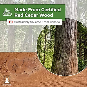 NORTHWOOD Sauna Sand Timer - Handmade from Canadian Red Cedar Wood - Wall Mounted Rotating 15 Minutes Hourglass Timer with White Sand