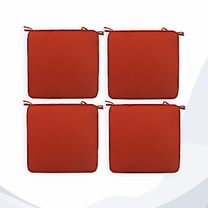 Sunshine Outdoor Indoor/Outdoor Patio Chair Cushion Outdoor Seat Cushions for Patio Furniture 20x20x2.8 inch Set of 4 Chili
