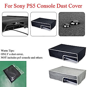 UCARE Dust Cover Compatible with Sony PS5 Console, Waterproof Dustproof Protector Storage Covers Replacement for PlayStation 5 Console Digital & Disk Version (Grey-A)