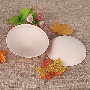 SERMICLE Bra Inserts 4 Pairs, Bra Pads Sewed Stitched Removable for Sports Bra B/C,C/D & D/E Cup Optional (Beige Round, C/D Cup)