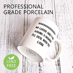 Bosmarlin Large Funny Mug Gift for Coffee Lover, Big Humor Cup Office Worker, 17.5 Oz, Dishwasher and Microwave Safe