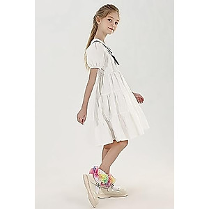 WEIDUAINI Baby Girls Cotton Double Lace Turn Cuff Socks With Big Ruffles for Infant Toddlers and Kids (3 Pairs, Multicolor, 1-3 Years)