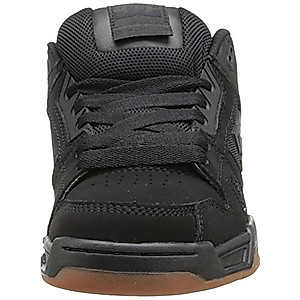 DC Men's Stag Low Top Skate Shoe, Black/Gum, 11 D US