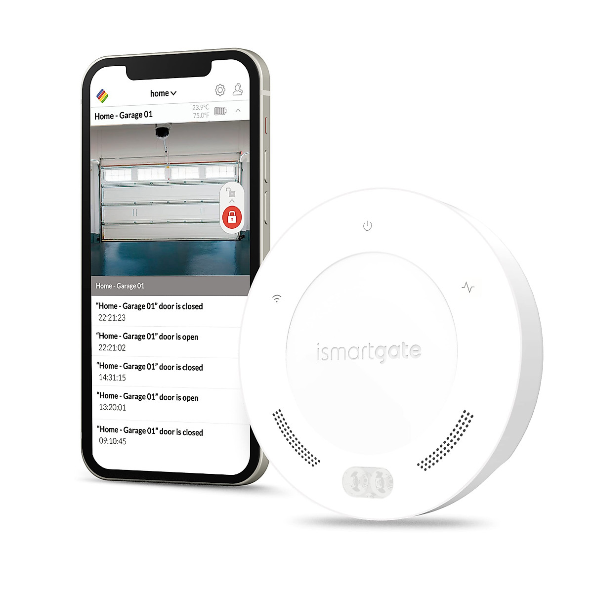 ismartgate Mini Smart Garage Door Opener Remote, APP Control, Compatible with Amazon Alexa, Google Assistant, IFTTT, Compatible with All Garage Openers. Wired Sensor Included.
