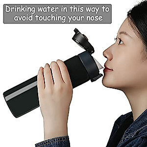 Funkrin Insulated Coffee Travel Mug with Ceramic Coating, 16oz Personalized Tumbler with Flip Lid, Vacuum Stainless Steel Leak-Proof Thermos Flask Cup for Gifts Office School Outdoors