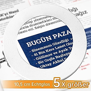 Magnifying Glass with Light and Clamp, Magnifying Lamp with 4.2'' 5X Real Glass Magnifier, 3-Color Dimmable LED Light, Premium Swing Arm Hands Free for Estheticians Crafts Hobbies Arts