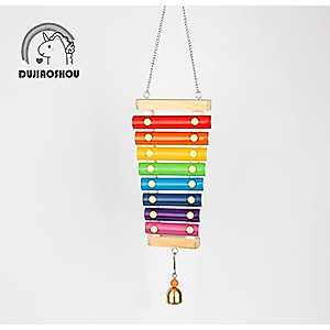 DUJIAOSHOU Wooden Bird Toys，Toys Educational Training Creative Block Discolored Intelligence Toys for Parrot Parakeet (B Toys)