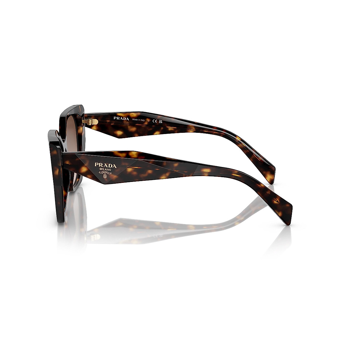 Prada PR 19ZS 2AU6S1 Tortoise Plastic Butterfly Sunglasses Brown Gradient Lens