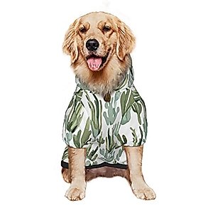 Large Dog Hoodie Desert-Cactus-Arizona Pet Clothes Sweater with Hat Soft Cat Outfit Coat Xx-Large