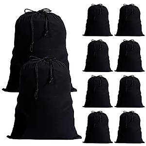 DIOMMELL 10 Pack Large Closet Drawstring Dust Covers Cloth Storage Organizer Pouch String Bag for Clothes Clothing Handbags Purses Bedroom, Black